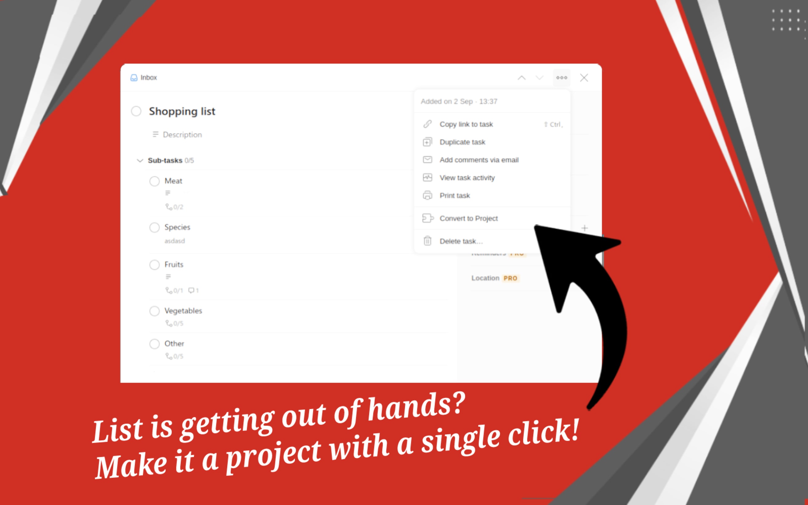 TaskToProject | Todoist