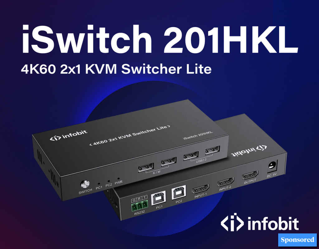 INFOBIT launches iSwitch 201HKL 4K60 2x1 KVM switcher | Inavate APAC