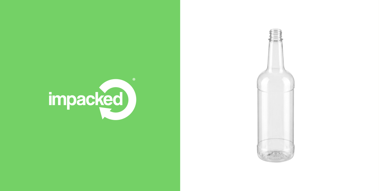 Precision Concepts 33.8 oz / 1L Liquor Bottle, 28 mm KERR, PET Bevel ...
