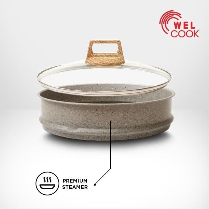 Jual Welcook Elegante Wok Steamer 3Pcs Set 26Cm Granite Ceramic Panci ...