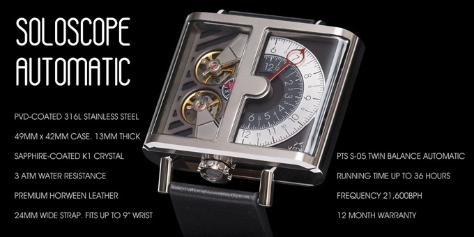 The XERIC SOLOSCOPE Automatic Watch: Go SOLO! | Indiegogo