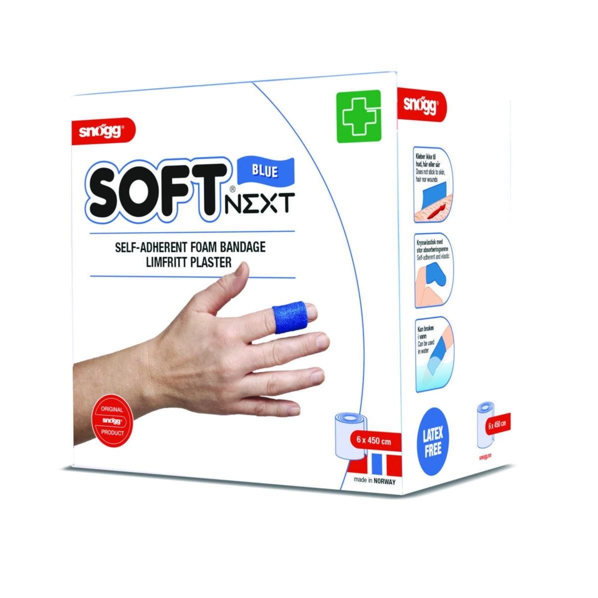 Plaster snøgg soft next 6CMX4.5M limfritt blå | Moen Industributikk