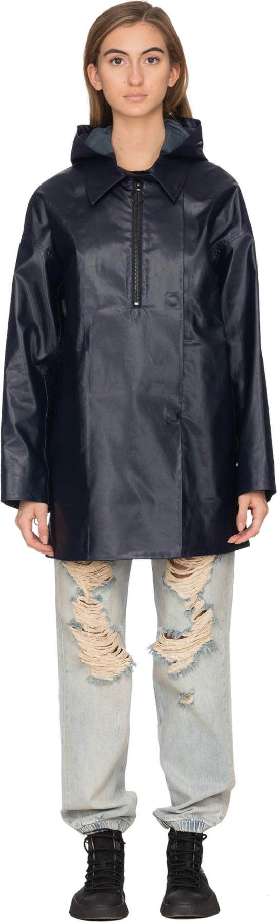A.P.C.: Brown Oilskin Rain Jacket | influenceu