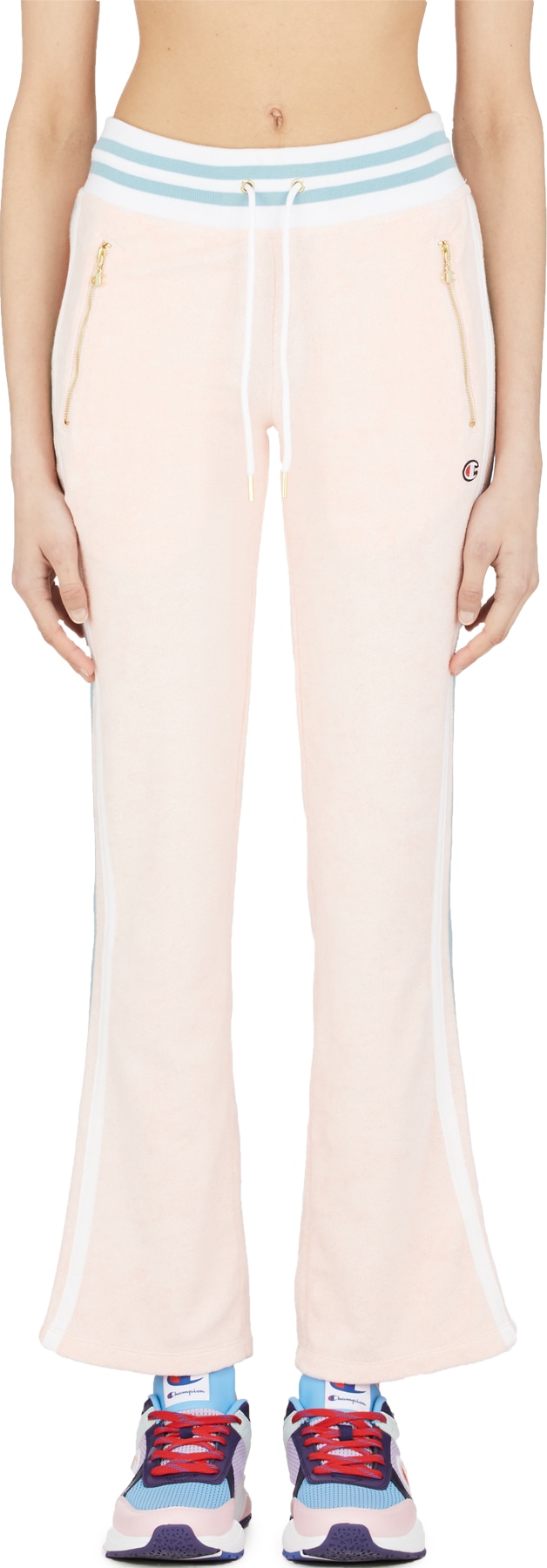 Champion: Terry Cloth Warm up Slim Flare Pants | influenceu