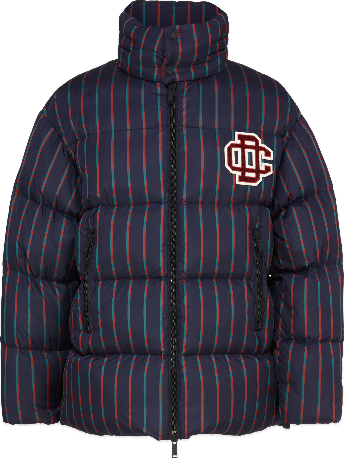 Dsquared2: DC Crest Striped Puffer Jacket | influenceu