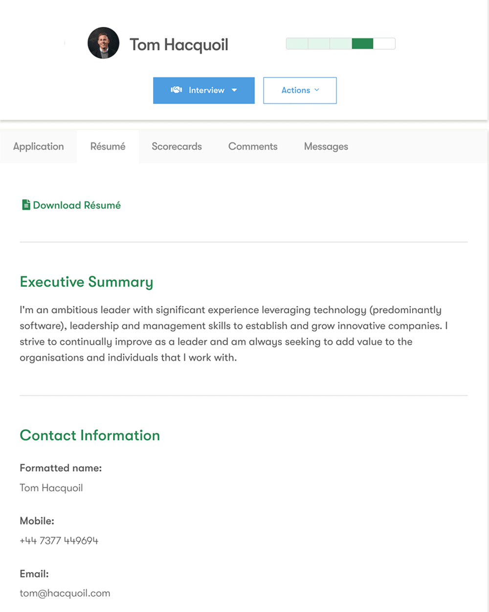 Candidate Profiles - Make Comparing Candidates Easier | Pinpoint