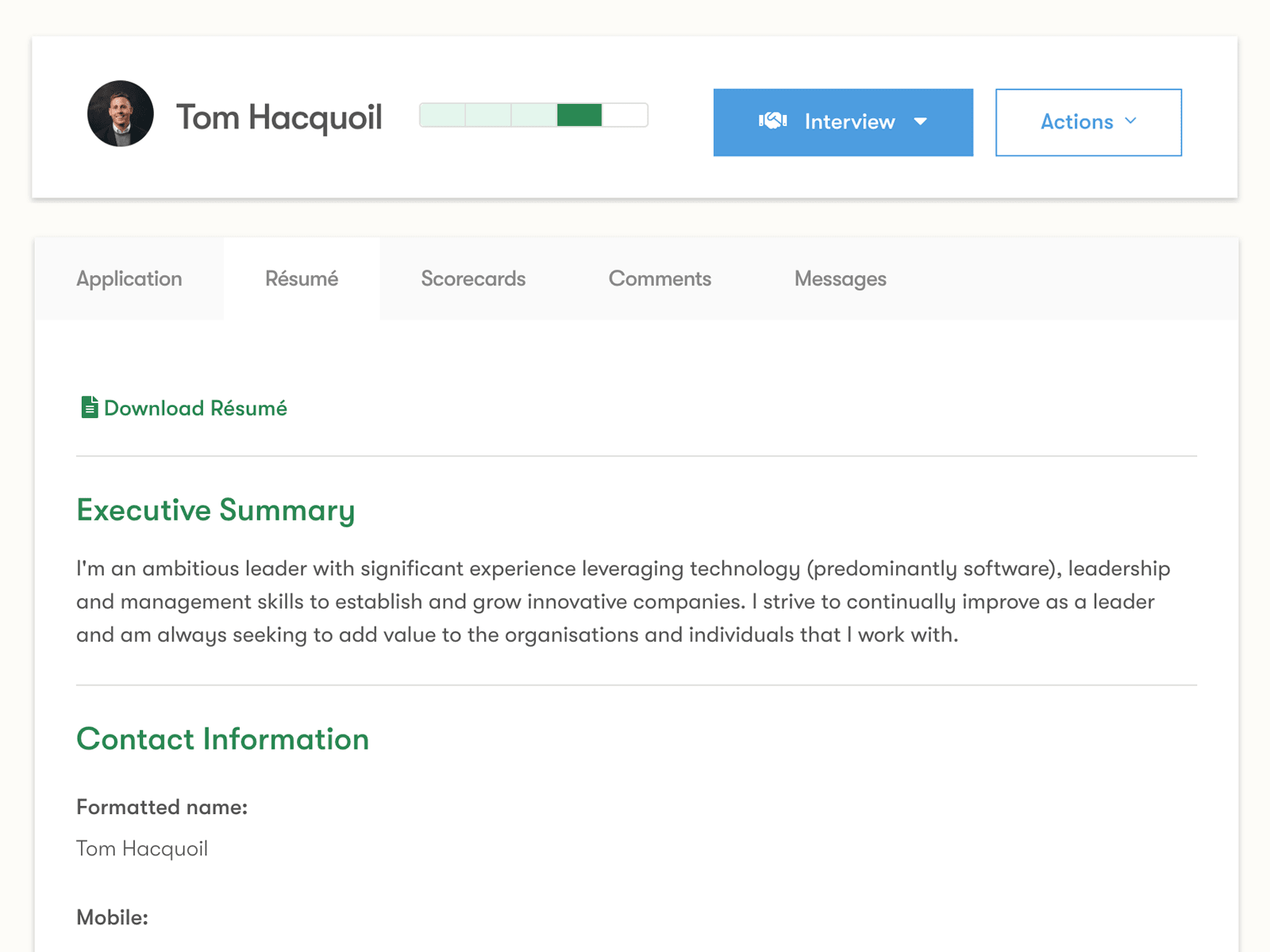 Candidate Profiles - Make Comparing Candidates Easier | Pinpoint