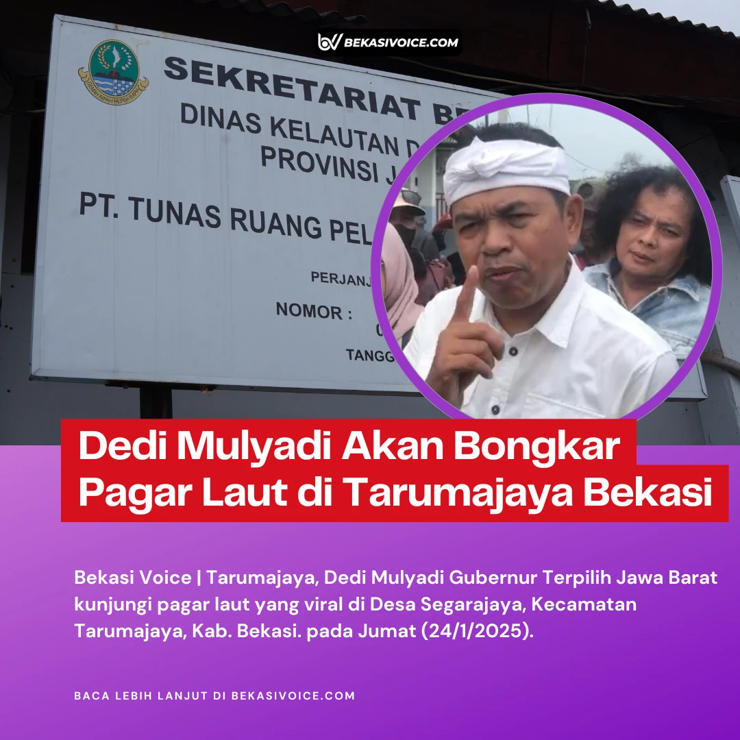 Dedi Mulyadi Gubernur Terpilih Jawa Barat Kunjungi Pagar Laut di Tarumajaya Bekasi - BEKASIVOICE