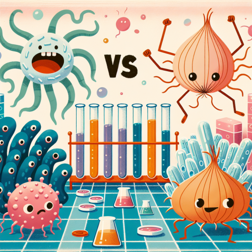"Cell Showdown: Bacteria vs. Onion" — Inkwire