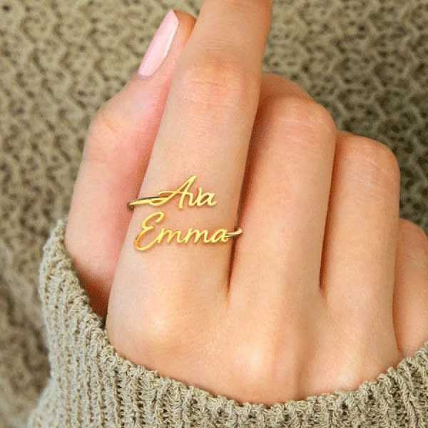 Order Personalised Names Silver Ring online | free delivery in 3 hours ...