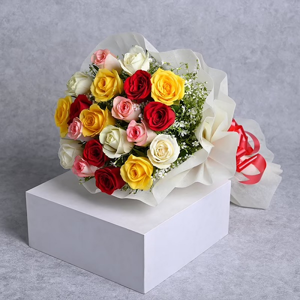 Order Mix Roses Bouquet online | free delivery in 3 hours - Flowera