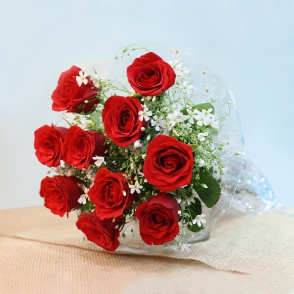 Order 12 Red Roses Bouquet online | free delivery in 3 hours - Flowera