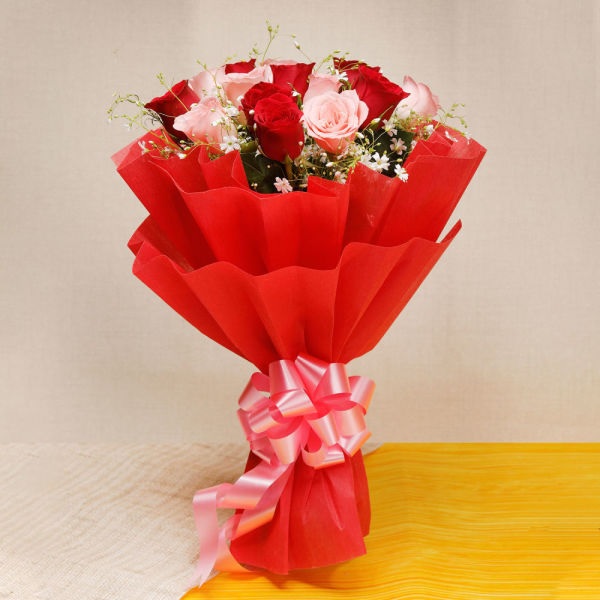 Order Red and Pink Roses Bouquet online | free delivery in 3 hours ...