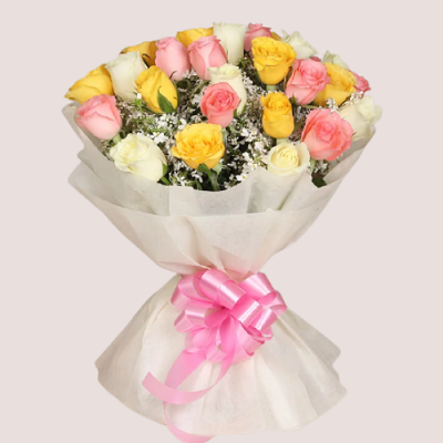 Order Mix Roses Bouquet online | free delivery in 3 hours - Flowera