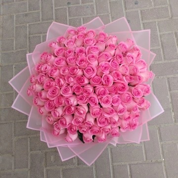 Order 100 Pink Roses bunch online | free delivery in 3 hours - Flowera