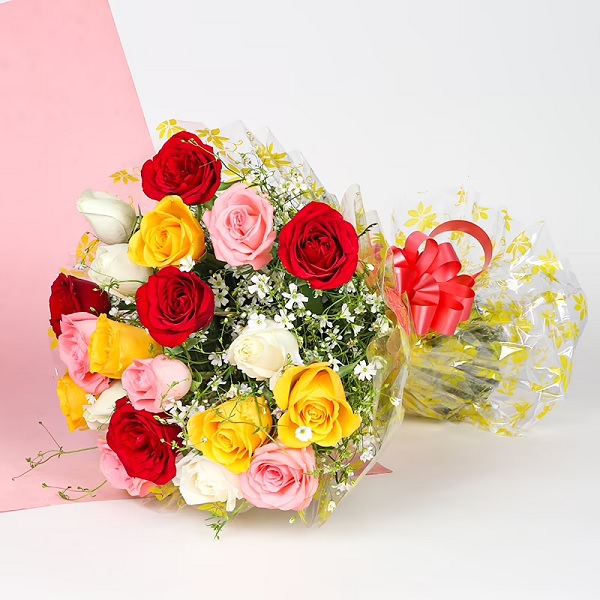 Order 20 Mix Roses Bouquet online | free delivery in 3 hours - Flowera
