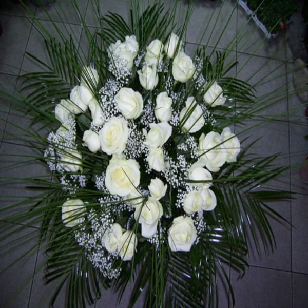 Bouquet of 25 Long Stemmed White Roses : Order Flowers Online ...