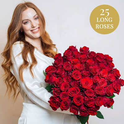 25 red roses: Order Flowers Online | Interflora India | ID1384256
