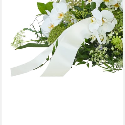 Funeral spray / arrangement with ribbon: Order Flowers Online ...