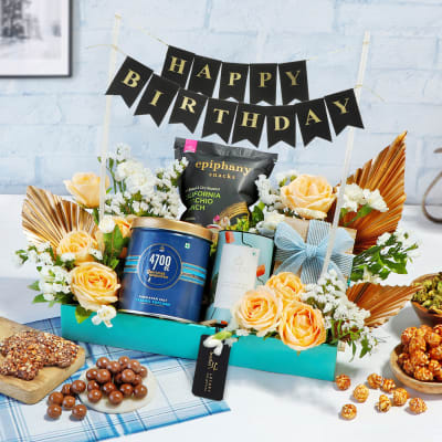 Tasteful Indulgence Birthday Hamper: Order Birthday Flowers Online ...