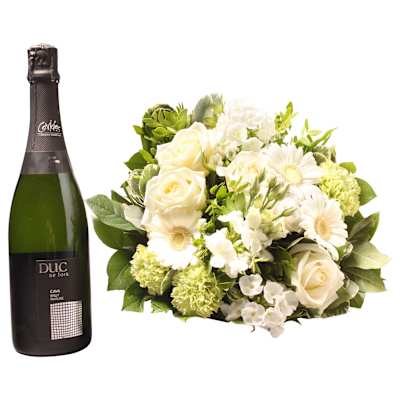 White bouquet with Cava: Order Flowers Online | Interflora India ...