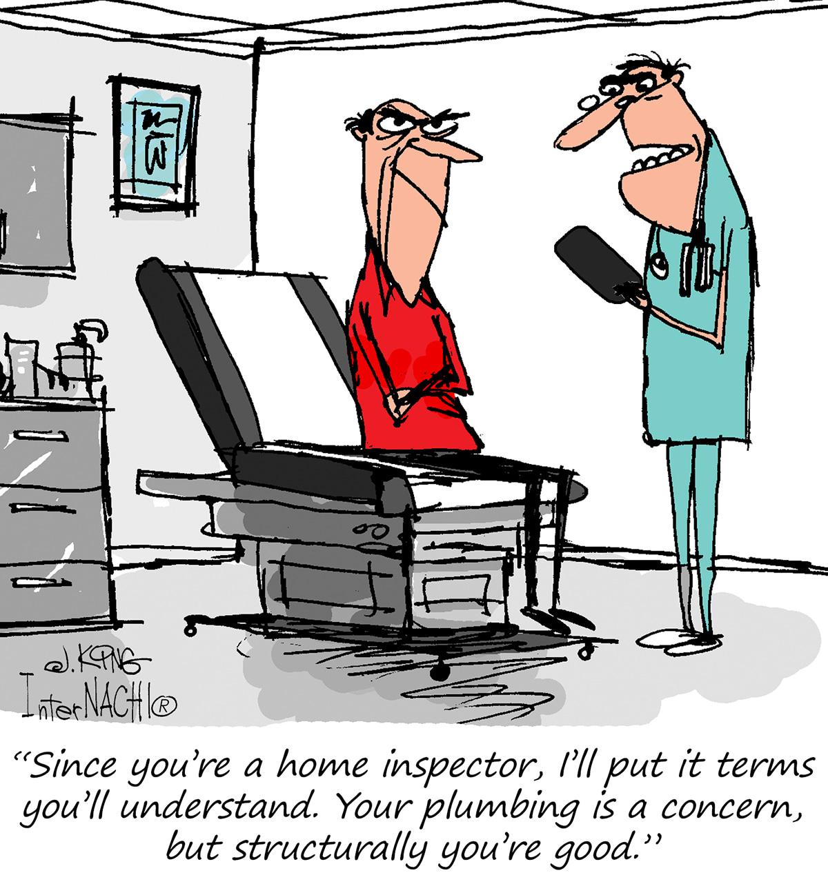 Doctor Examines Home Inspector - Inspection Gallery - InterNACHI®