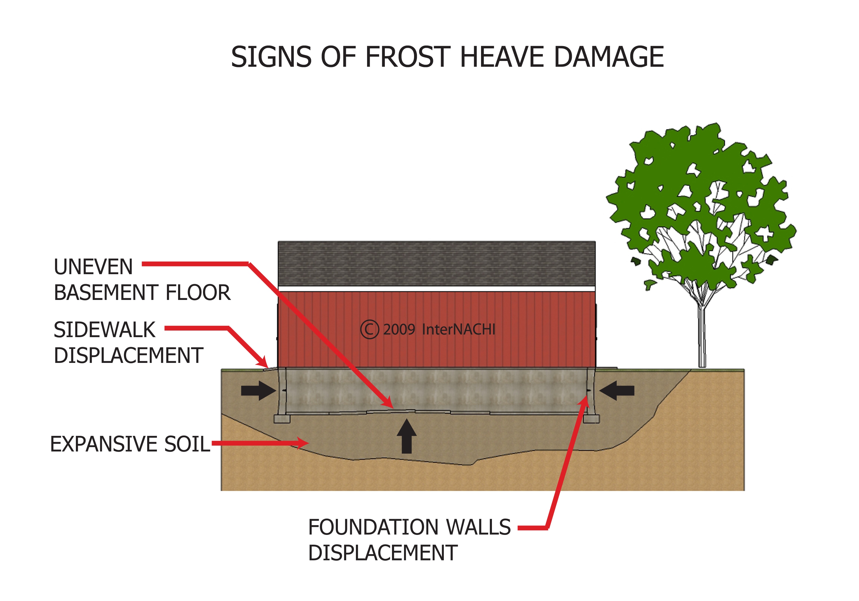 Signs of frost heave damage. - Inspection Gallery - InterNACHI®