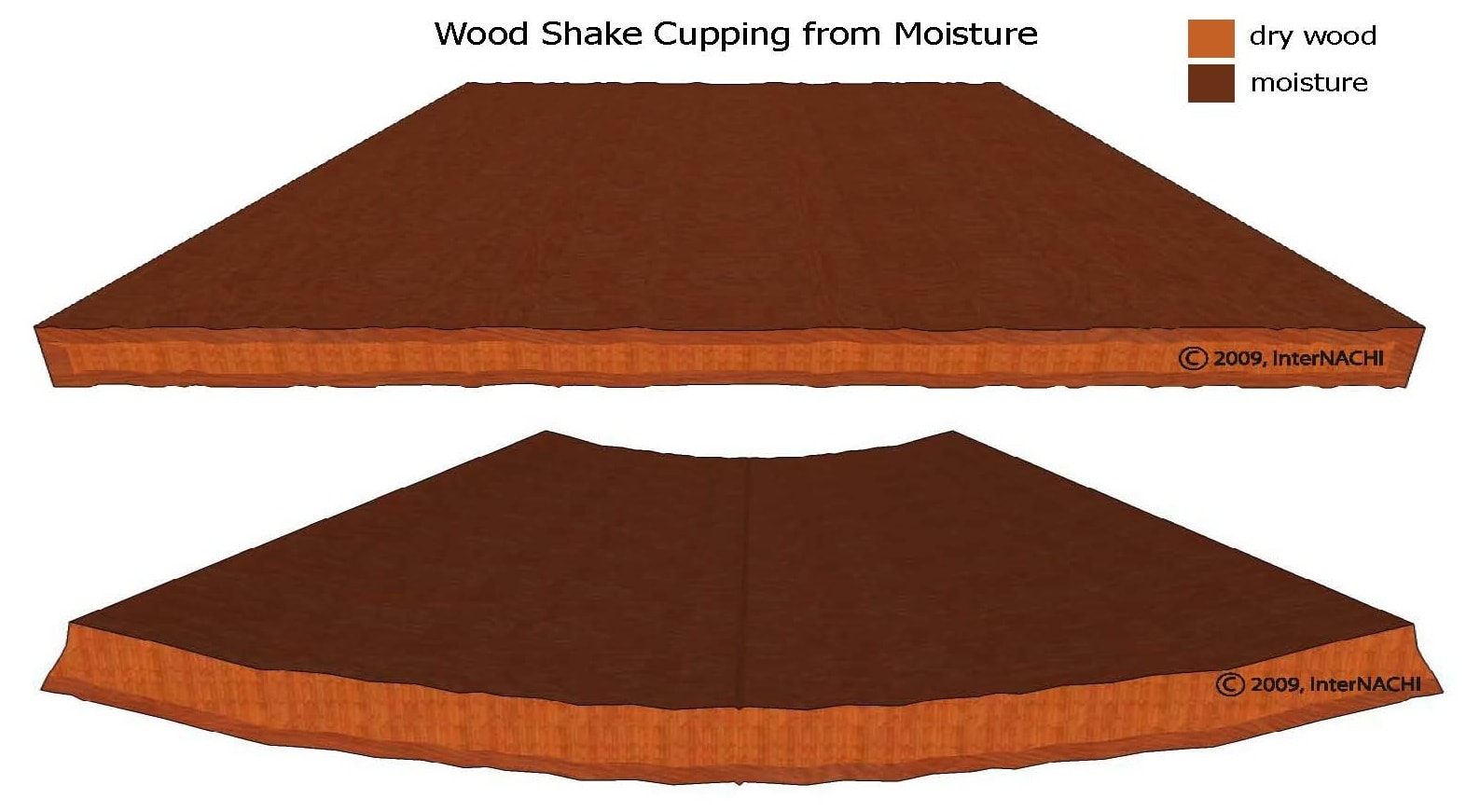 Wood Shake Cupping From Moisture - Inspection Gallery - InterNACHI®