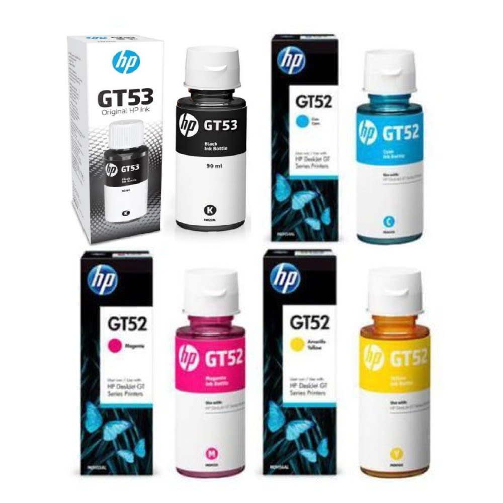 HP GT53Bk+GT52 C,M,Y หมึกพิมพ์ปริ้นเตอร์อิงค์เจ็ท