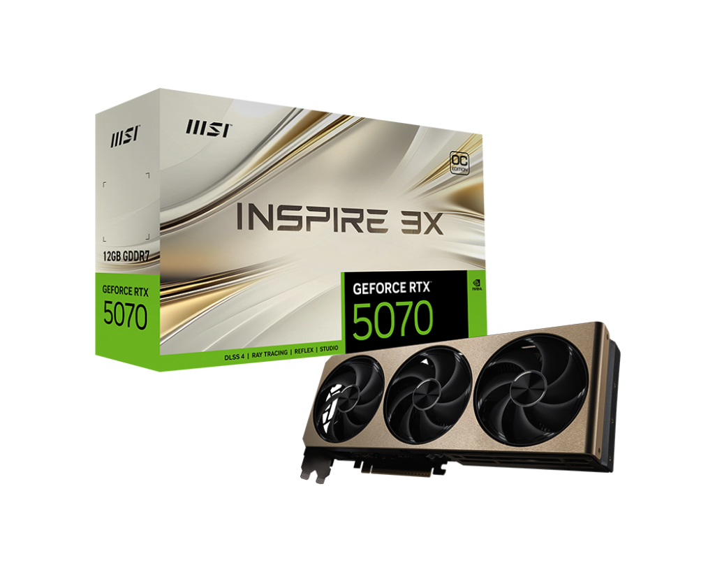 การ์ดจอ MSI GEFORCE RTX 5070 INSPIRE 3X OC 12GB GDDR7 (3Y) GPU