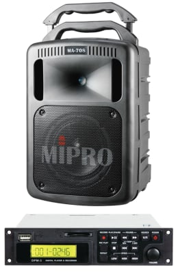 MIPRO MA-708BR1DPM3 190-Watt Portable Wireless PA System with Single ...