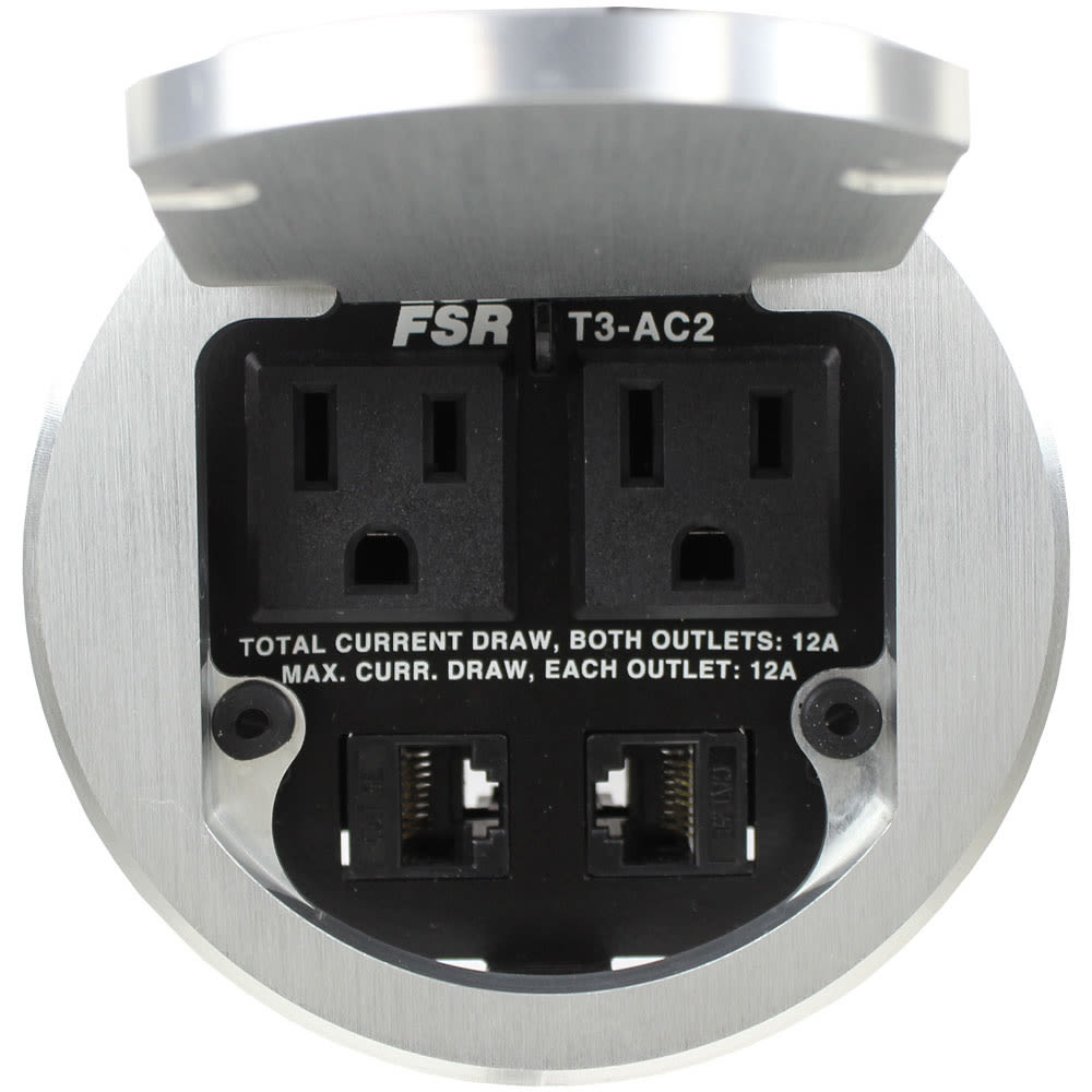 FSR T3-AC2-ALU - 2 A/C and 2 Keystone Connectors, Plug, Aluminum, Round ...