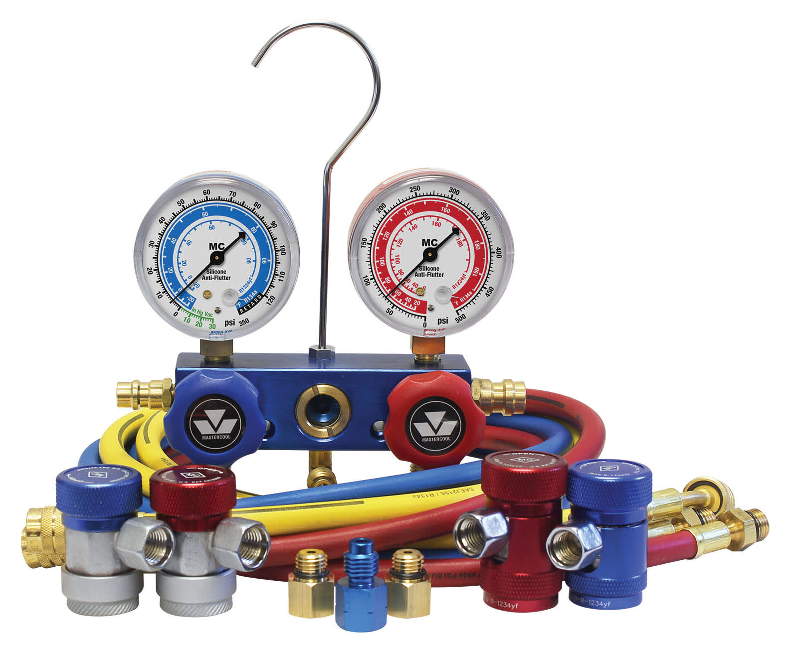 Mastercool 89772-AYF - R1234yf, R134a Aluminum Manifold 2 1/2-Inch ...