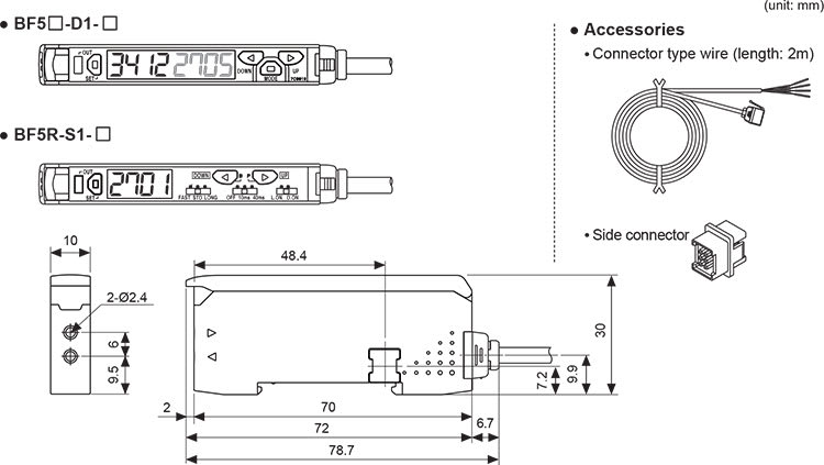 Autonics BF5R-D1-N Fiber Optic Amplifier, Dual-display, Auto Tune, NPN Output | TEquipment