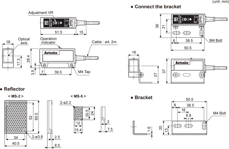 Autonics BM200-DDT Photoelectric Sensor, Diffuse Reflective, Light On ...