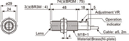 Autonics BR100-DDT Photoelectric Sensor, Diffuse Reflective, Light and ...