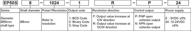 Autonics EP50S8-1024-2F-N-24 Rotary Encoder, Absolute, 8mm Shaft, 1024 ...