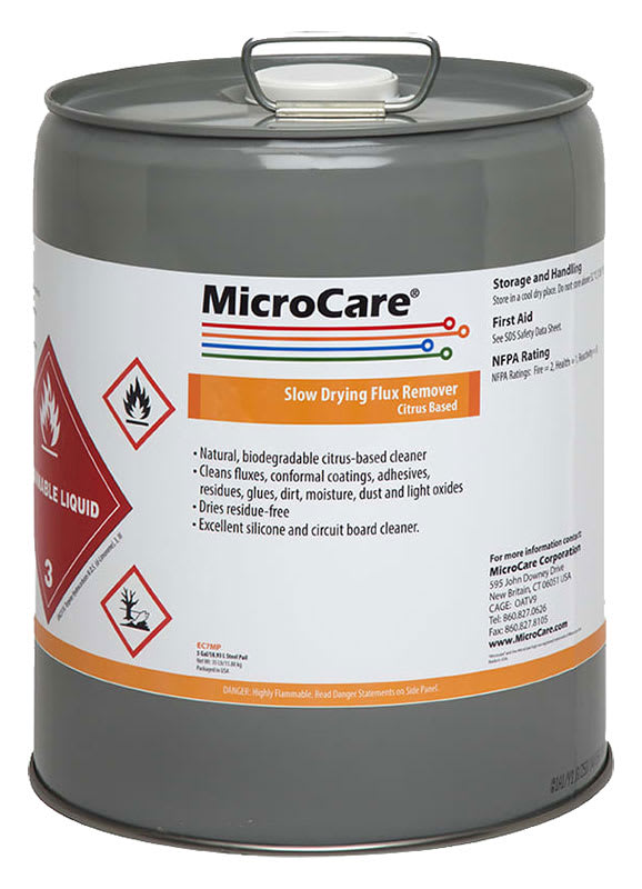 MicroCare MCC-EC7MP - Slow Drying, Citrus Based Flux Remover (5 Gallon ...