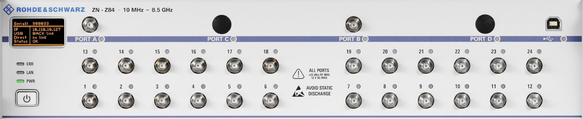 Rohde and Schwarz ZN-Z84 - Switch Matrix, 8.5 GHz, 2 VNA Ports to 6 ...