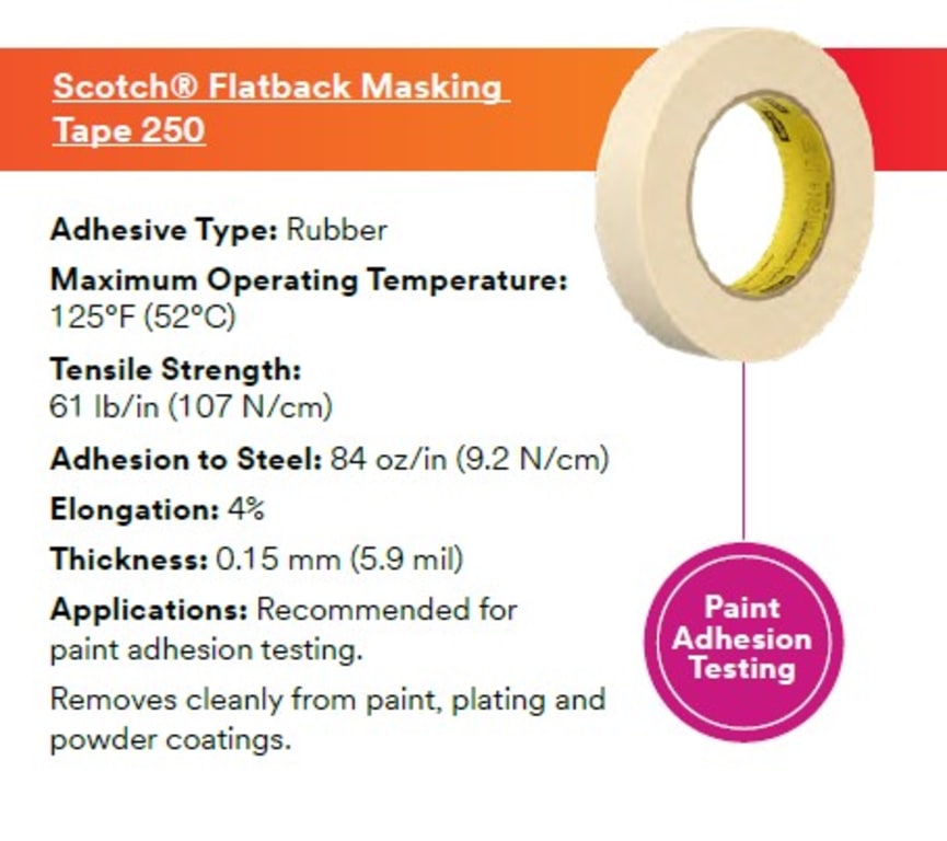 3M 7000001488 - Scotch Flatback Masking Tape, 250, Tan (1in x 60yd ...