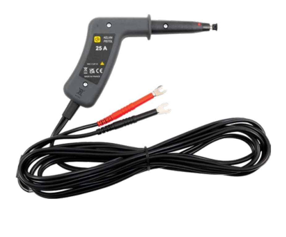 AEMC 2118.84 - Spring-Loaded 25A Kelvin Probes, Pistol Grip, 10-ft (Set ...