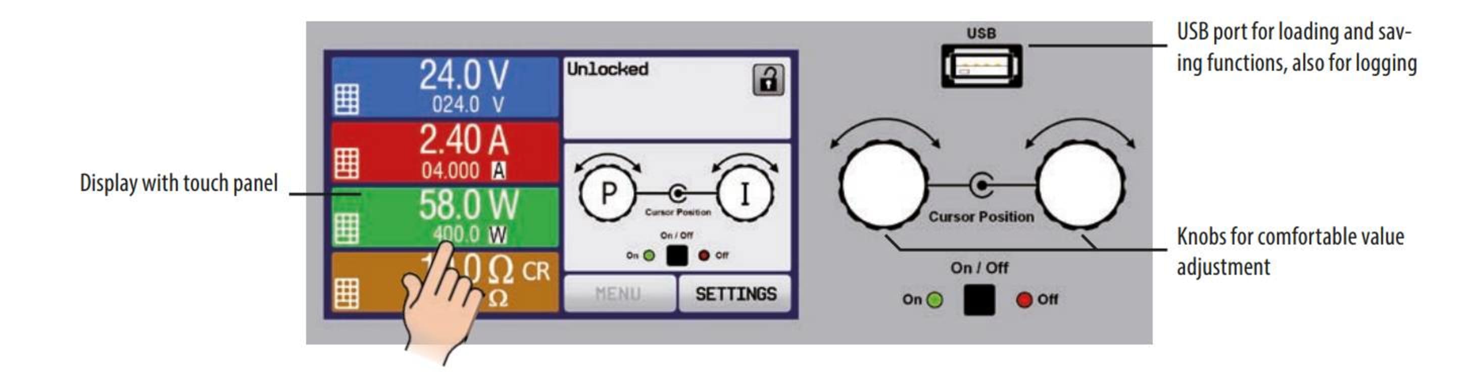 Elektro-Automatik EA-PSI 9200-10 DT 640W - Autoranging DC Power Supply, Benchtop, 100-240, 200 ...