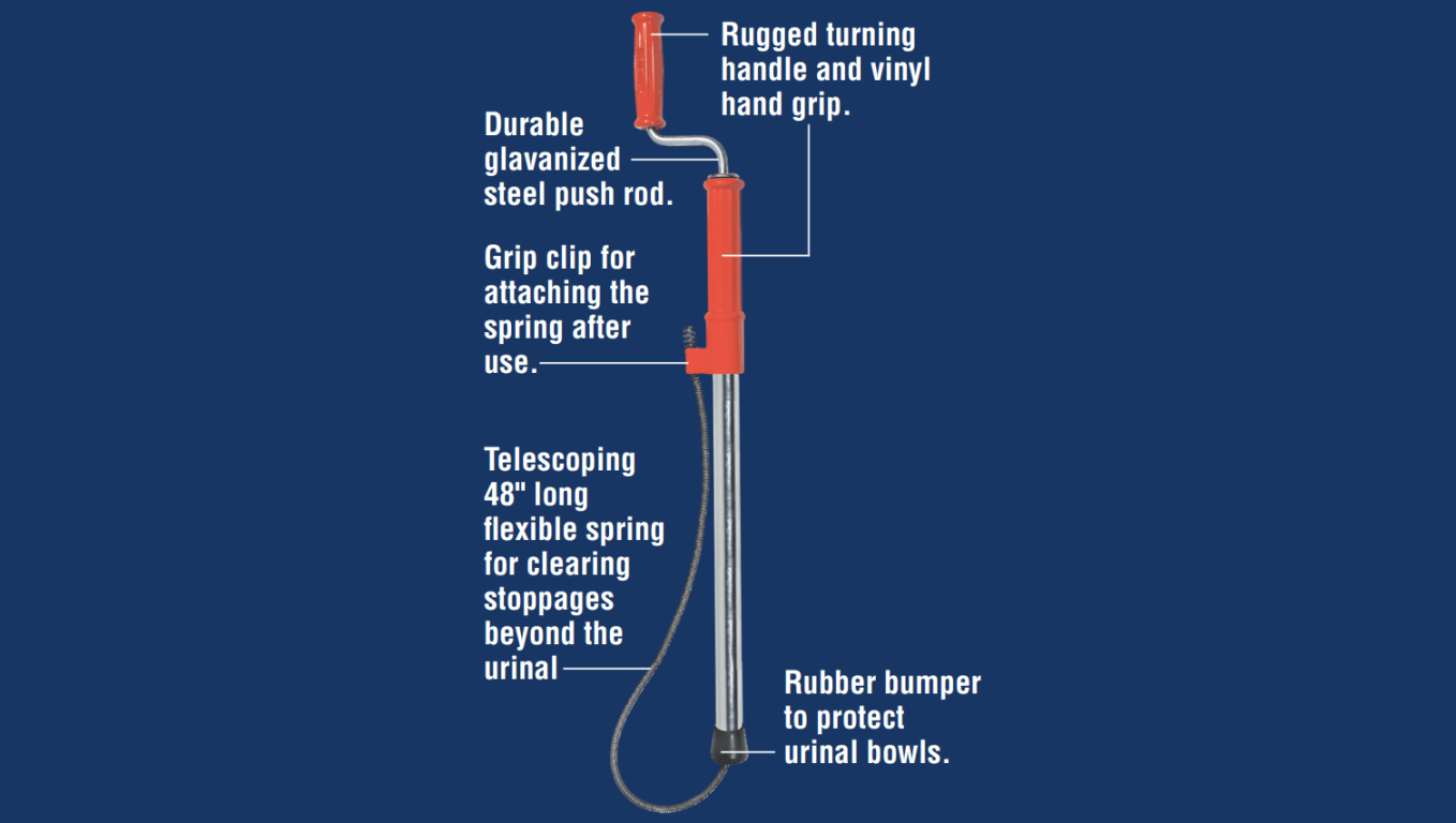 General Pipe Cleaners ITU4 - Telescoping Urinal Auger | TEquipment