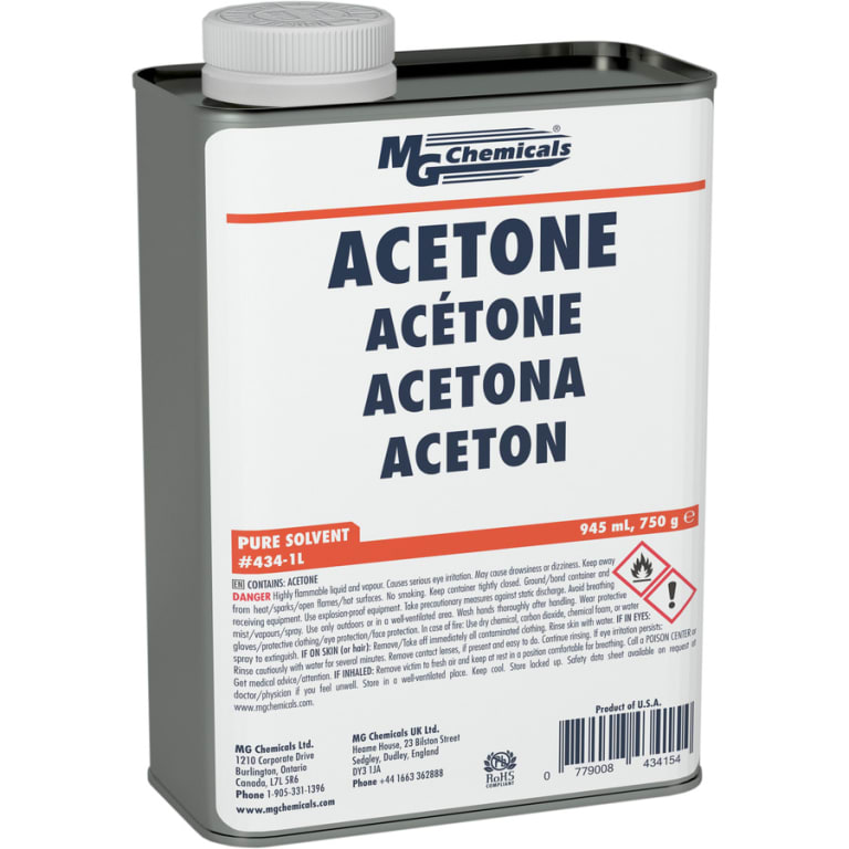MG Chemicals 434-1L - Acetone Solvent, Can, 32 fl Oz | TEquipment