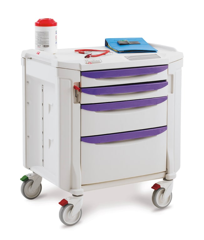 Metro FLNURSE - Flexline Nurse Server Cart, Polymer, Taupe/Purple ...