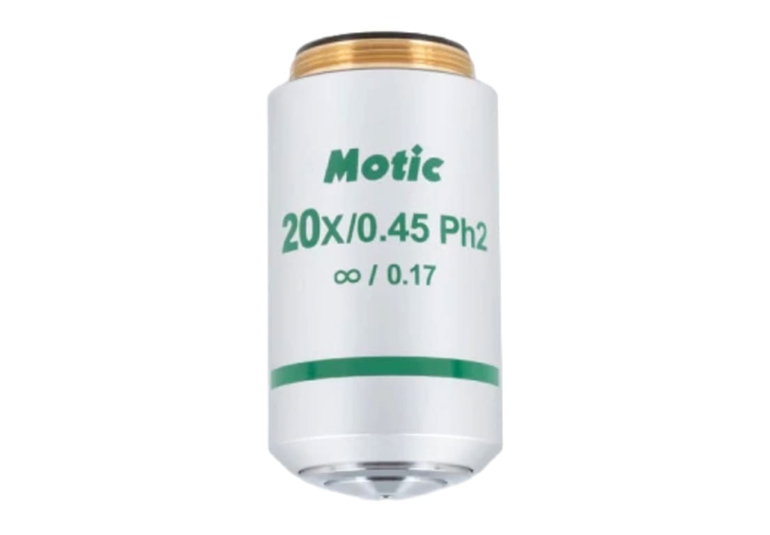 Motic 1101001706491 - Plan UC Ph Achromat Objective, 20X/0.45, Ph2 (WD ...