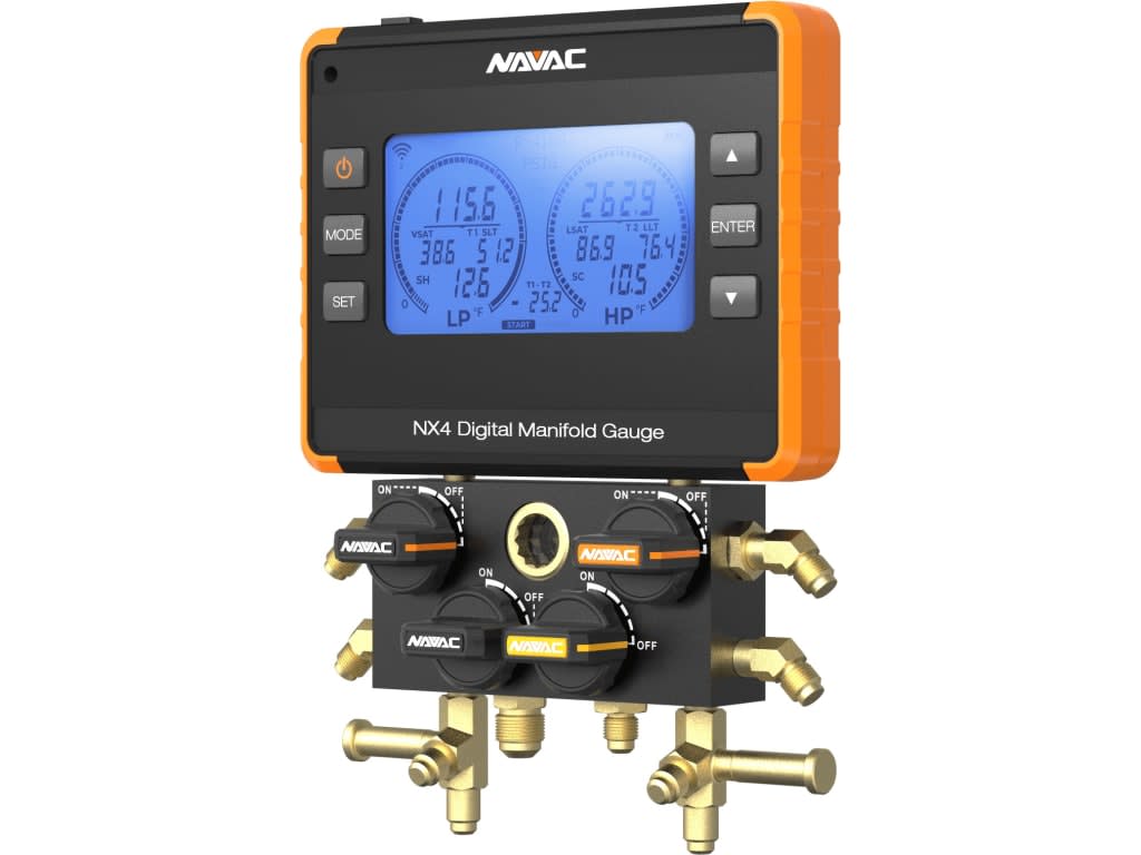 NAVAC NX4 - NEXUS Digital Manifold Gauge (4-Valve, Bluetooth, A2L, my ...