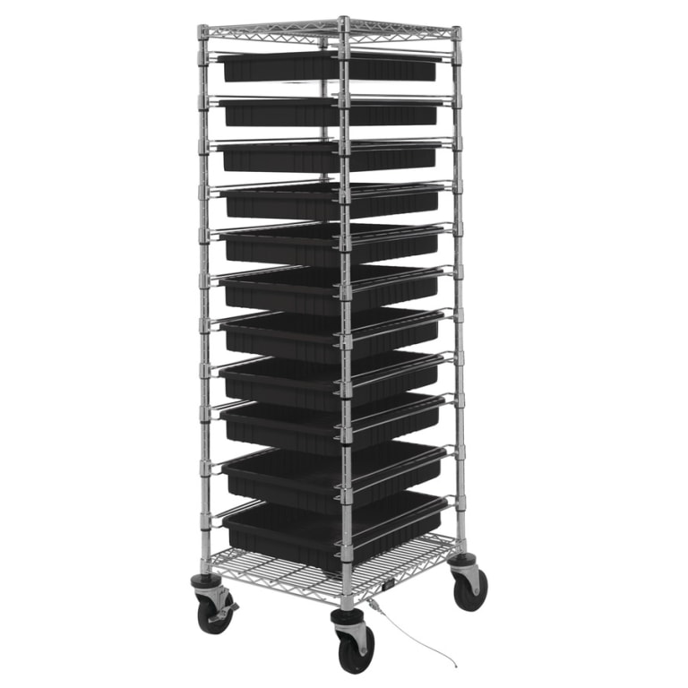Quantum Storage Systems BC212469M2CO - ESD-Safe Mobile Tote Cart w/11 ...