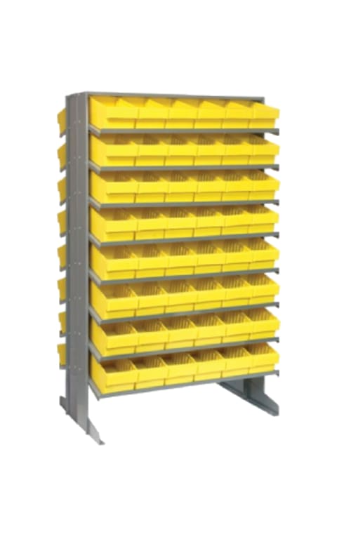 Quantum Storage Systems QPRD-601YL - Euro Drawer Sloped 16 Shelf Rack ...