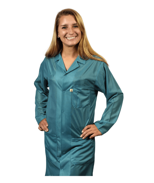 Tech Wear Traditional LOC-83C Knee-Length Coat w/ESD Cuffs (Teal ...